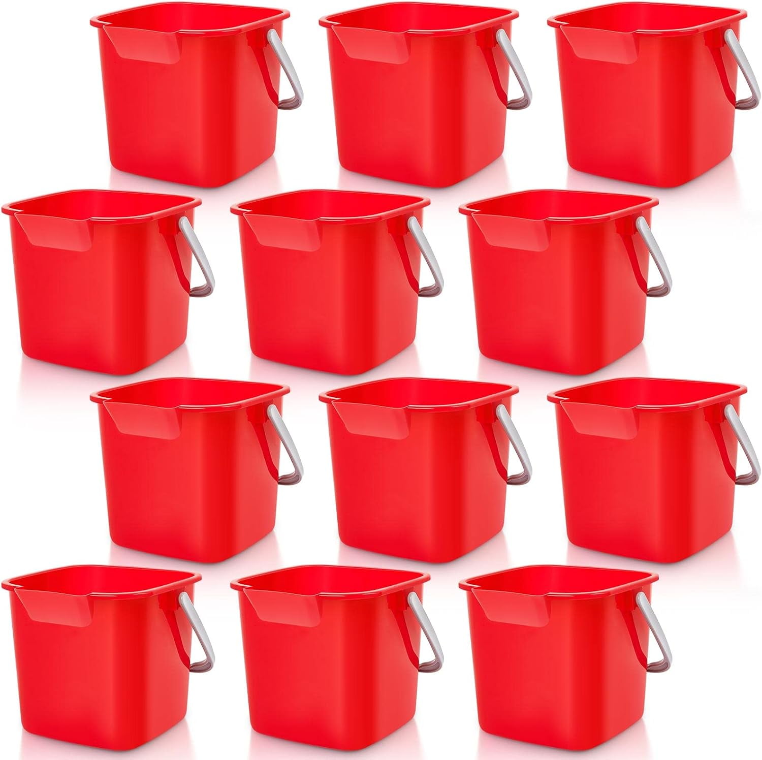 12 Pcs Sanitizing Bucket 3 Quart Cleaning Pail Small Detergent Square ...