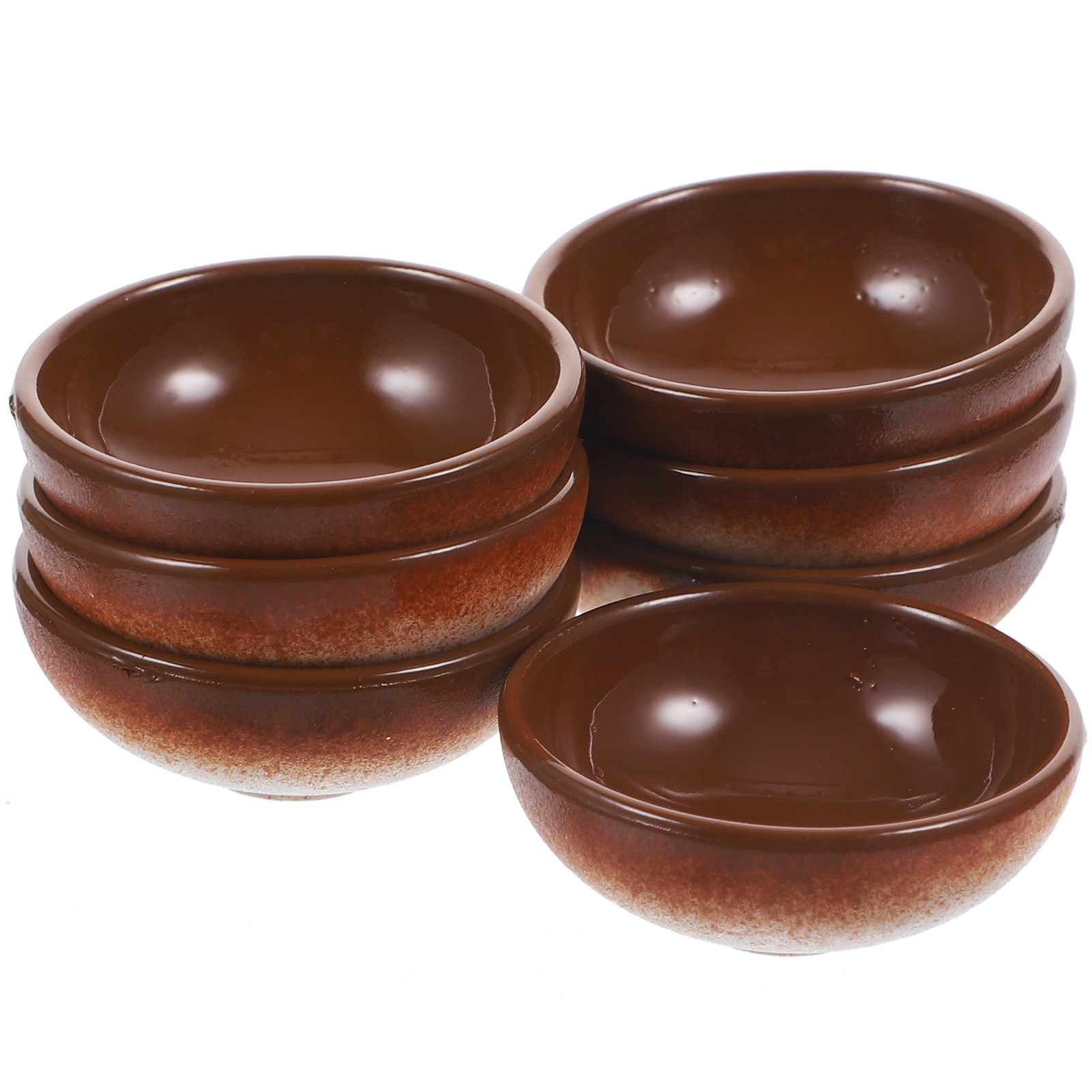 12 Pcs Brown Dolls House Round Mini Bowls Plastic Decorative Tiny Bowls ...