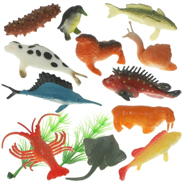 12 Pcs Sea Animal Toys Creatures Figures Marine Figurines - Walmart.com