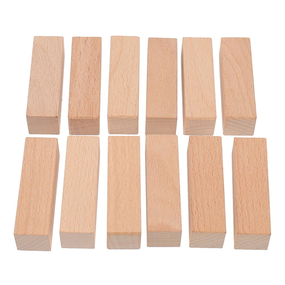 12 Pcs Seal Woodworking Carving Accessory Wooden Carving Blocks Natural ...