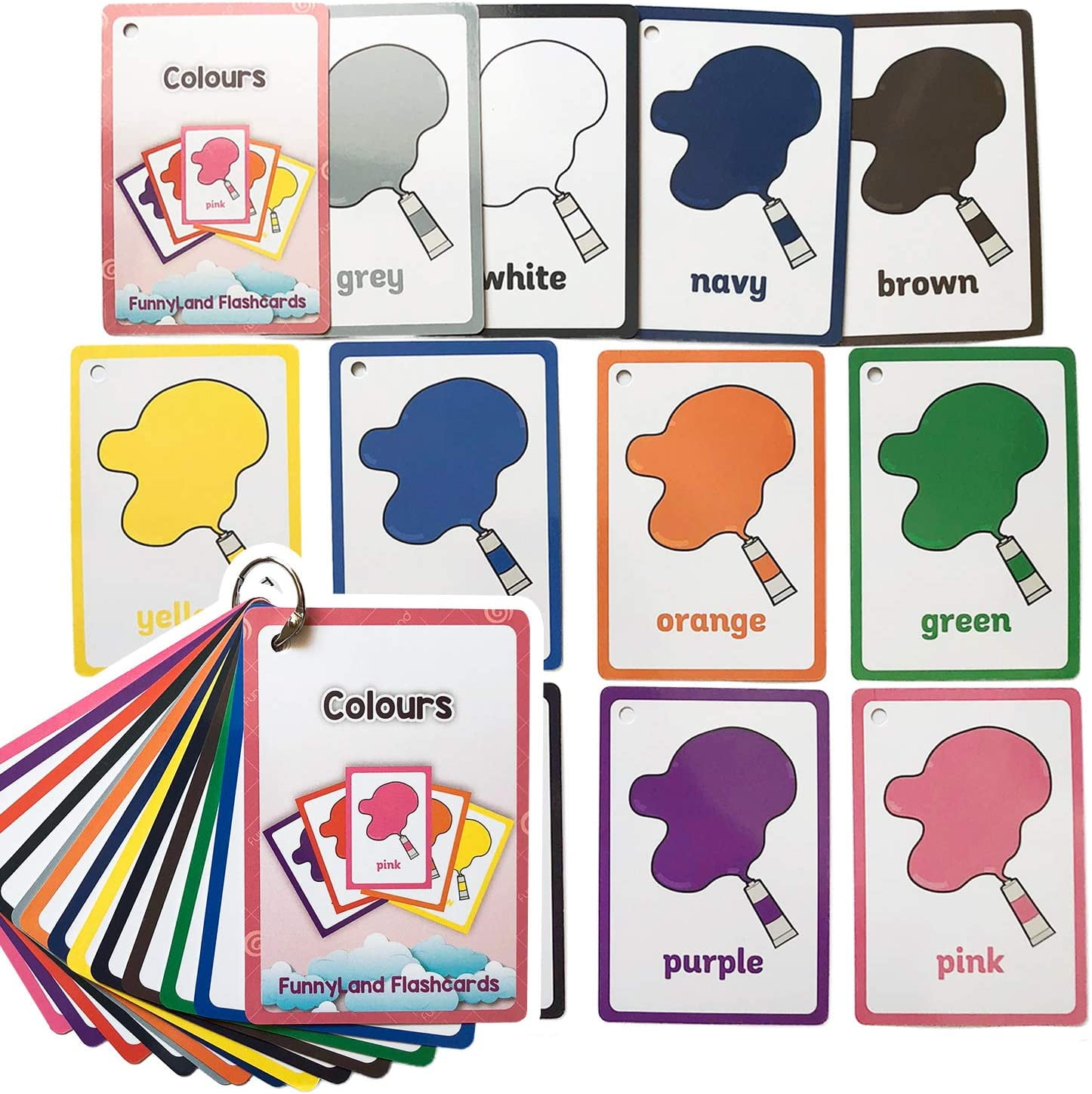 12 Pcs/Set Color Flash Cards | Learning Toys Flashcards for Children ...