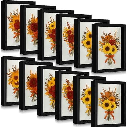 12 Pcs Shadow Box Bulk Display Case Plastic Shadow Box Picture Frame ...