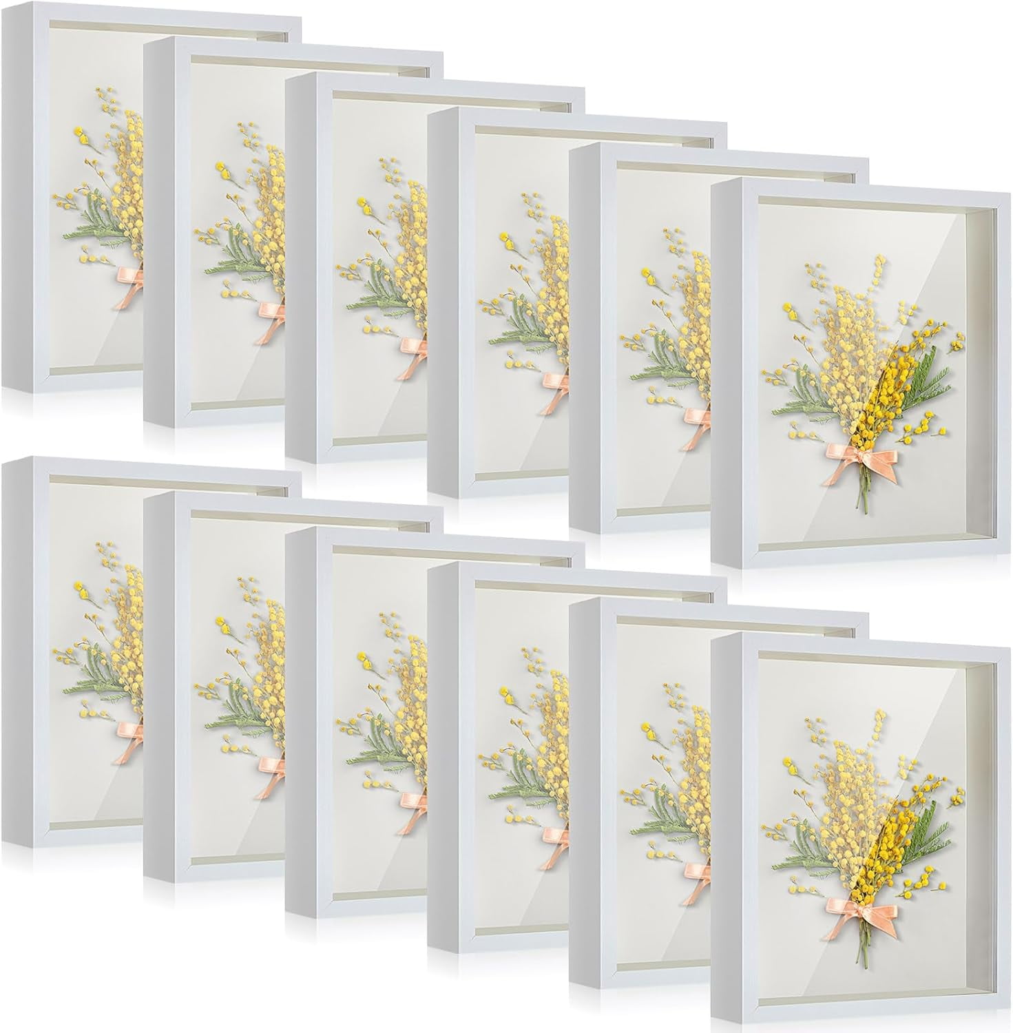 12 Pcs Shadow Box Bulk Display Case Plastic Shadow Box Picture Frame ...