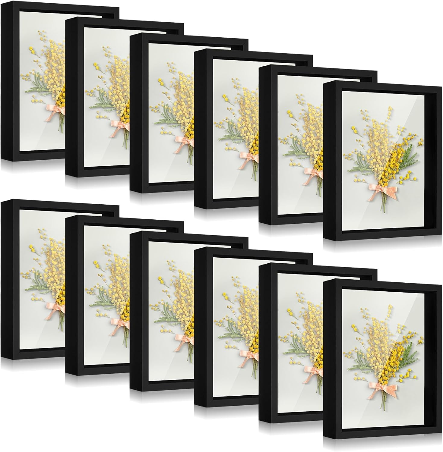 12 Pcs Shadow Box Bulk Display Case Plastic Shadow Box Picture Frame ...