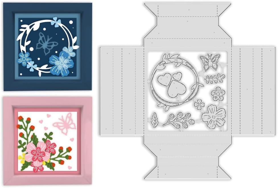 12 Pcs Shadow Box and Flower Cutting Dies Metal Die Cuts Metal Cutting ...