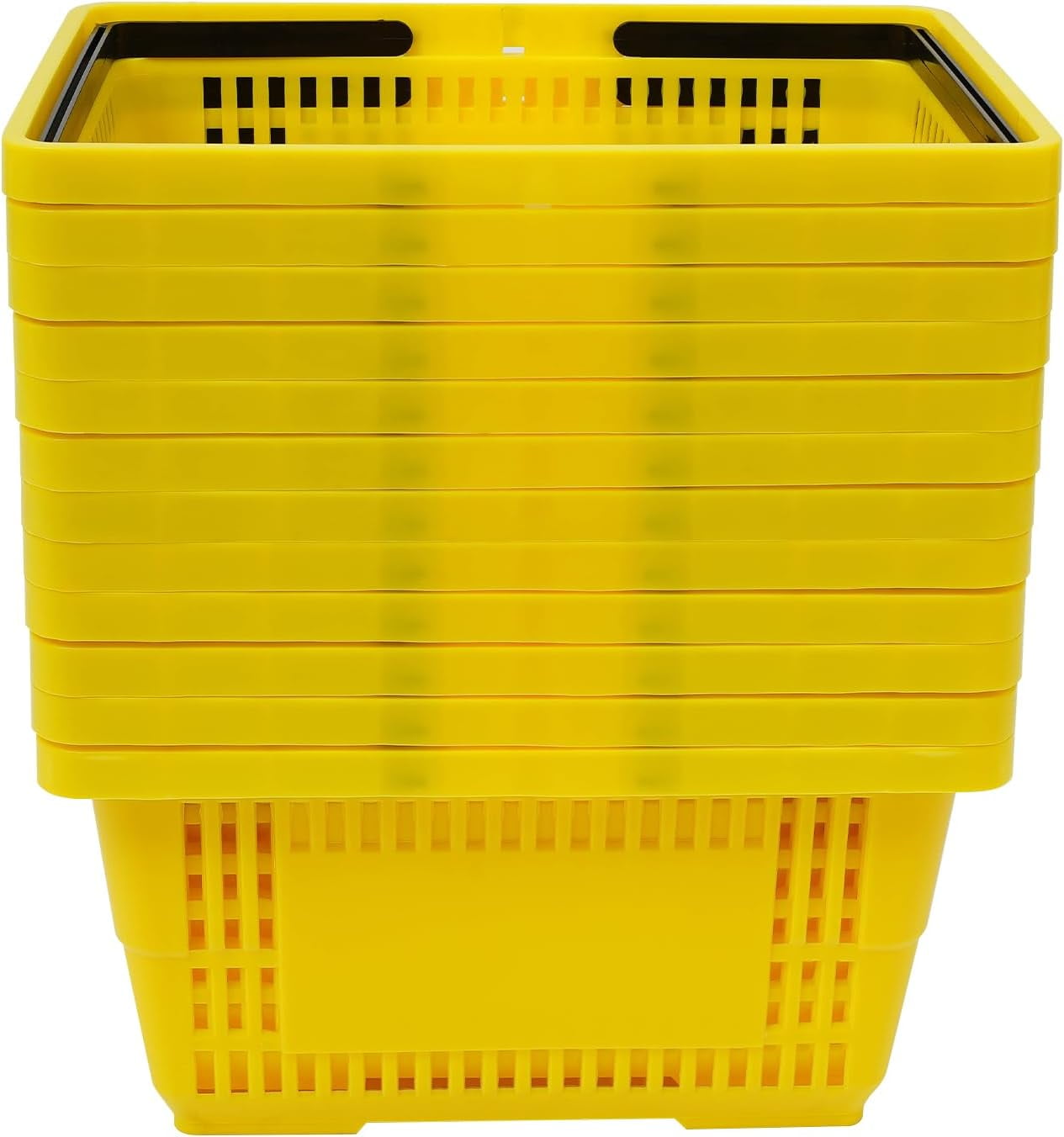 12 Pcs Shopping Baskets 28 L/7.4Gal Plastic Shopping Baskets with ...