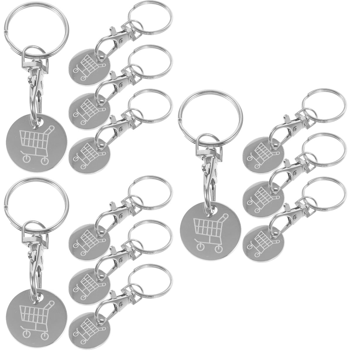 12 Pcs Shopping Trolley Token Key Ring Trolley Token Keyring ...