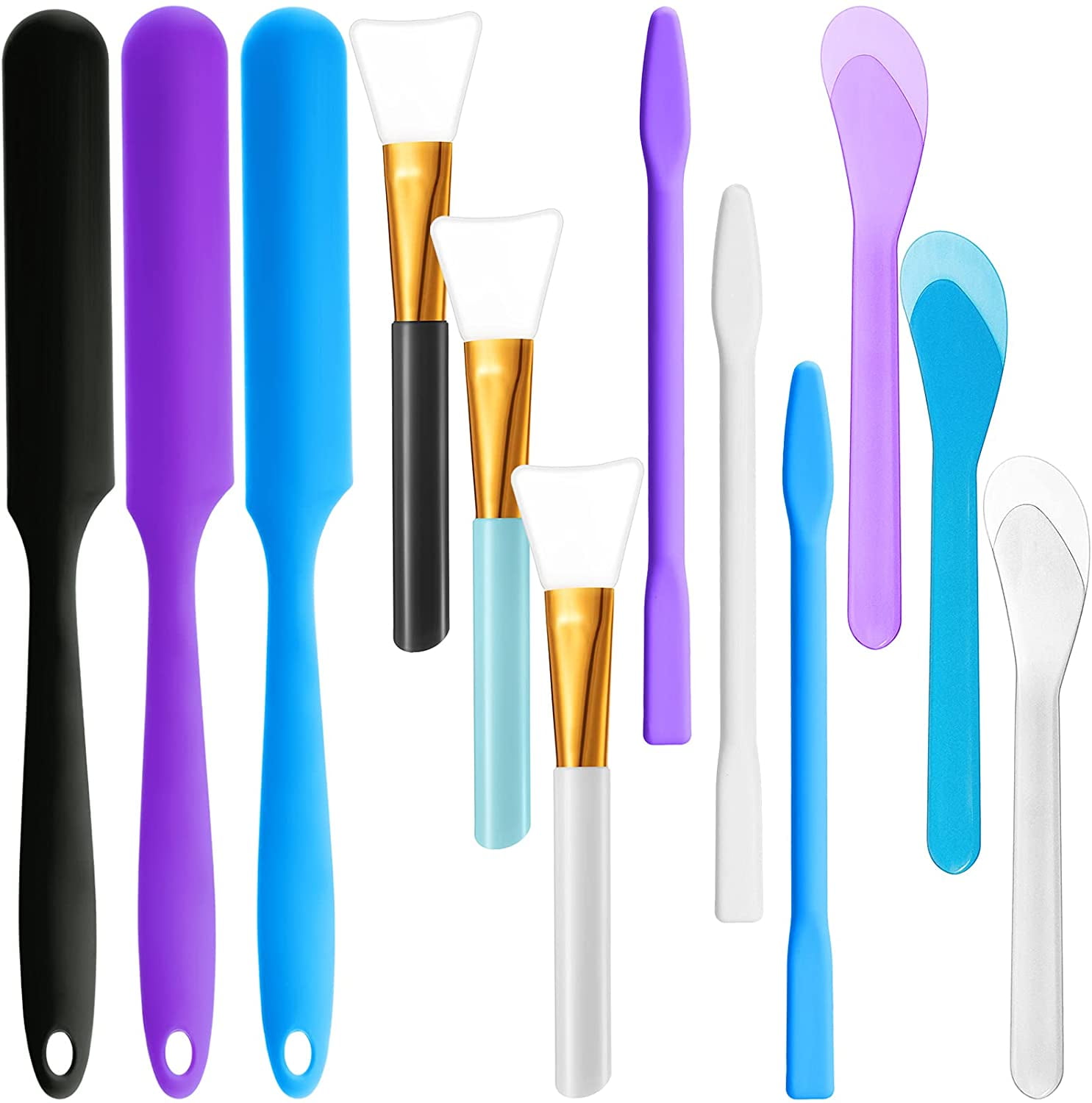12 Pcs Silicone Stir Sticks Kit, Silicone Epoxy Brushes, Stir Tool ...