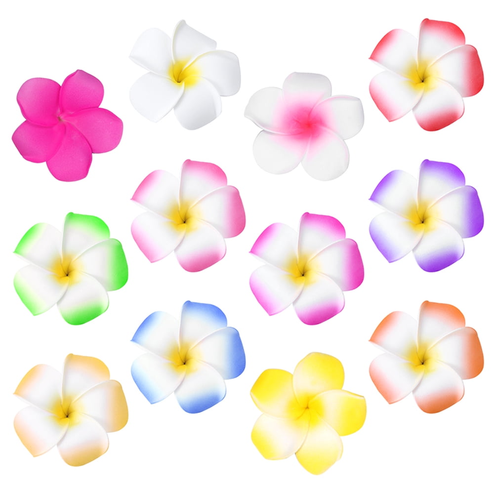 12pcs 6cm Hawaiian Plumeria Hair Barrettes Hawaiian Flower Hair Clips ...