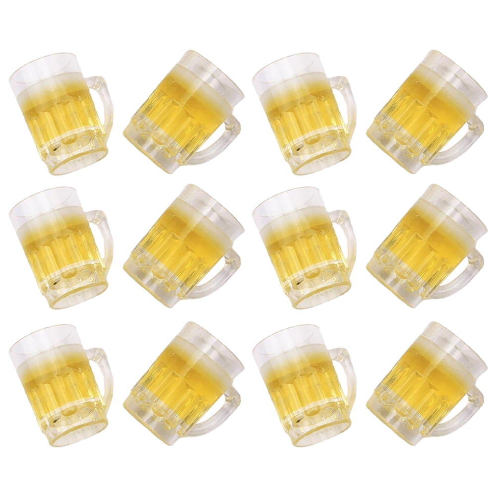 12 Pcs Simulation Beer Mug Mini Shot Glasses Mugs Models Tiny House ...