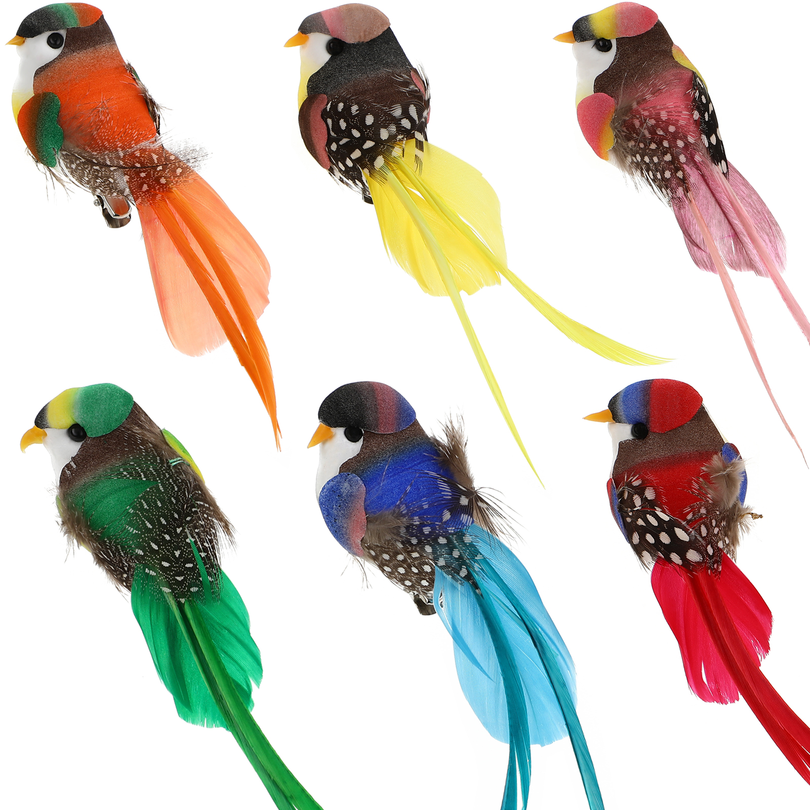 12 Pcs Simulation Foam Bird Home Decor Ornament Bird Decorations for ...
