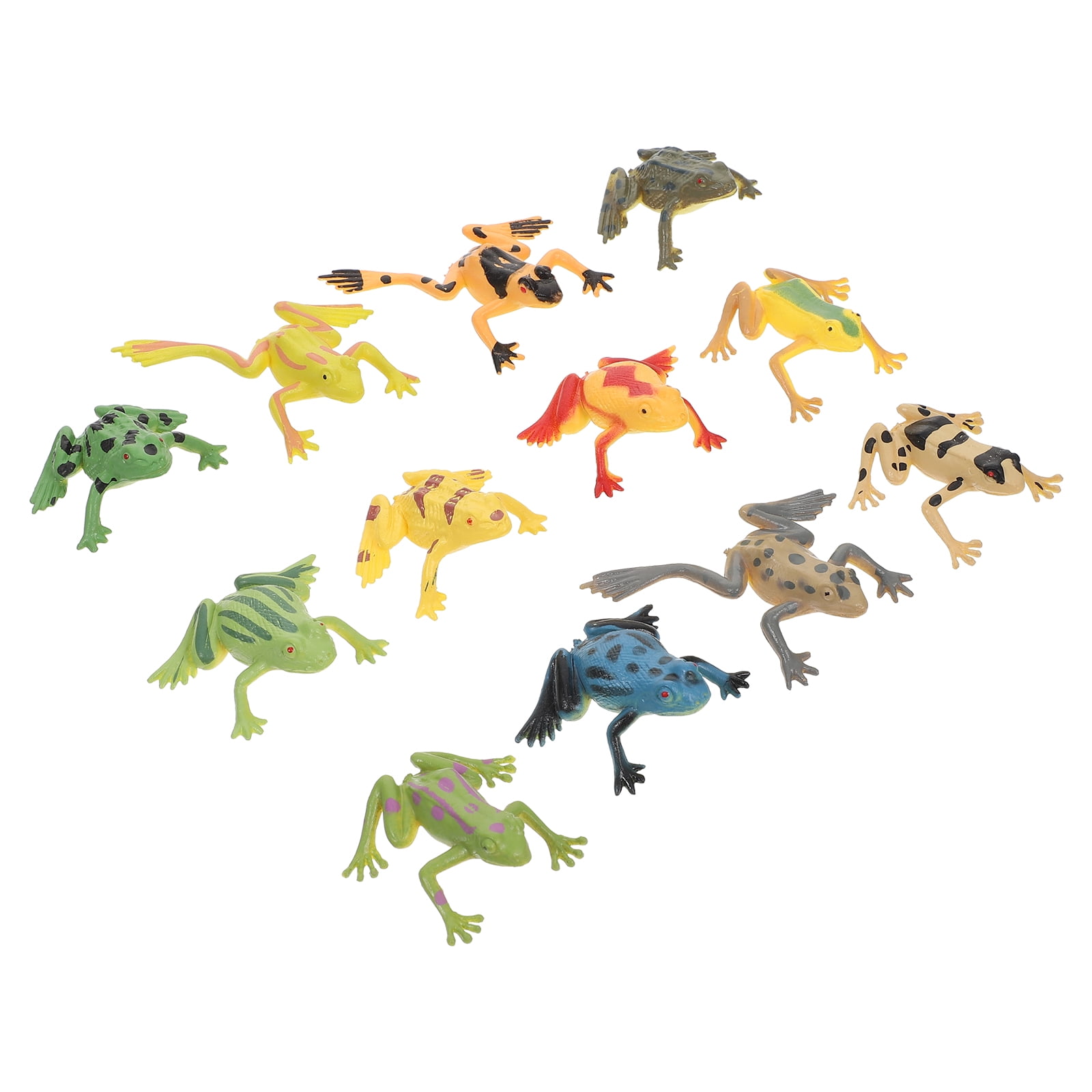 12 Pcs Simulation Frog Models Frogs Decor Decorative Frogs Model Fish ...