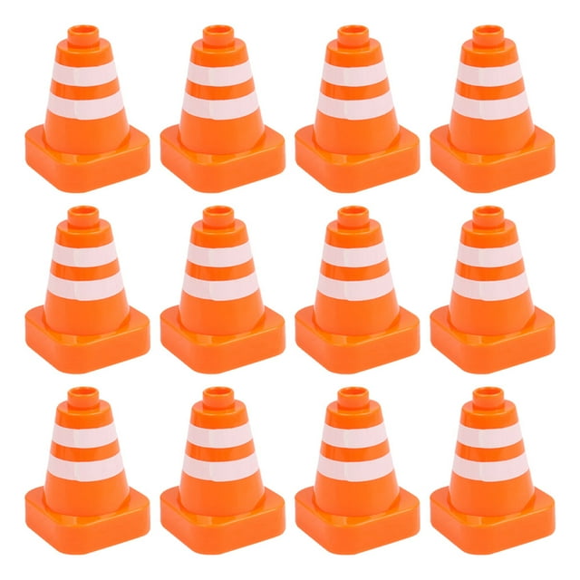 12 Pcs Simulation Traffic Sign Roadblock Mini Orange Cones for Parking ...