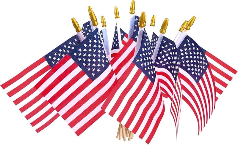 12 Pcs Small American Flags On Stick,Patriotic Decorations Small USA ...