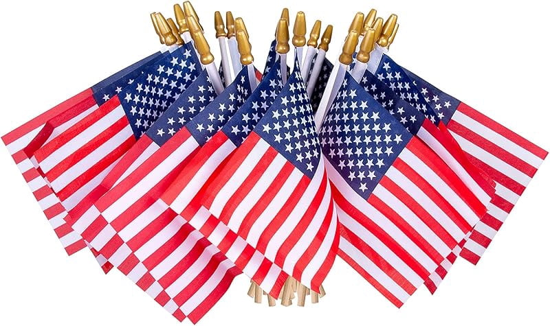 12 Pcs Small American Flags On Stick,Patriotic Decorations Small USA ...