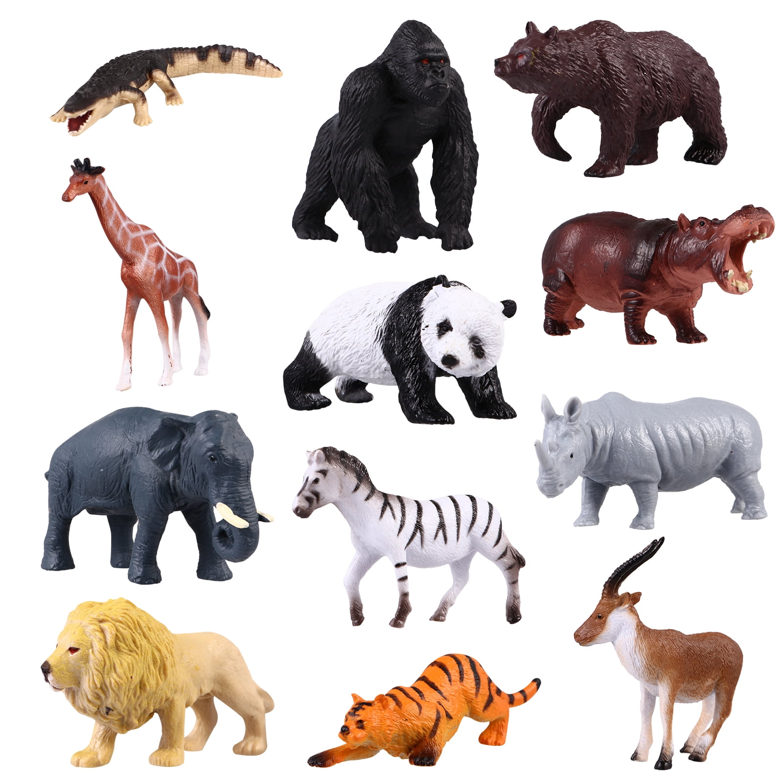 12 Pcs Small Animal Toys Jumbo Figures for Toddlers Model Educational ...
