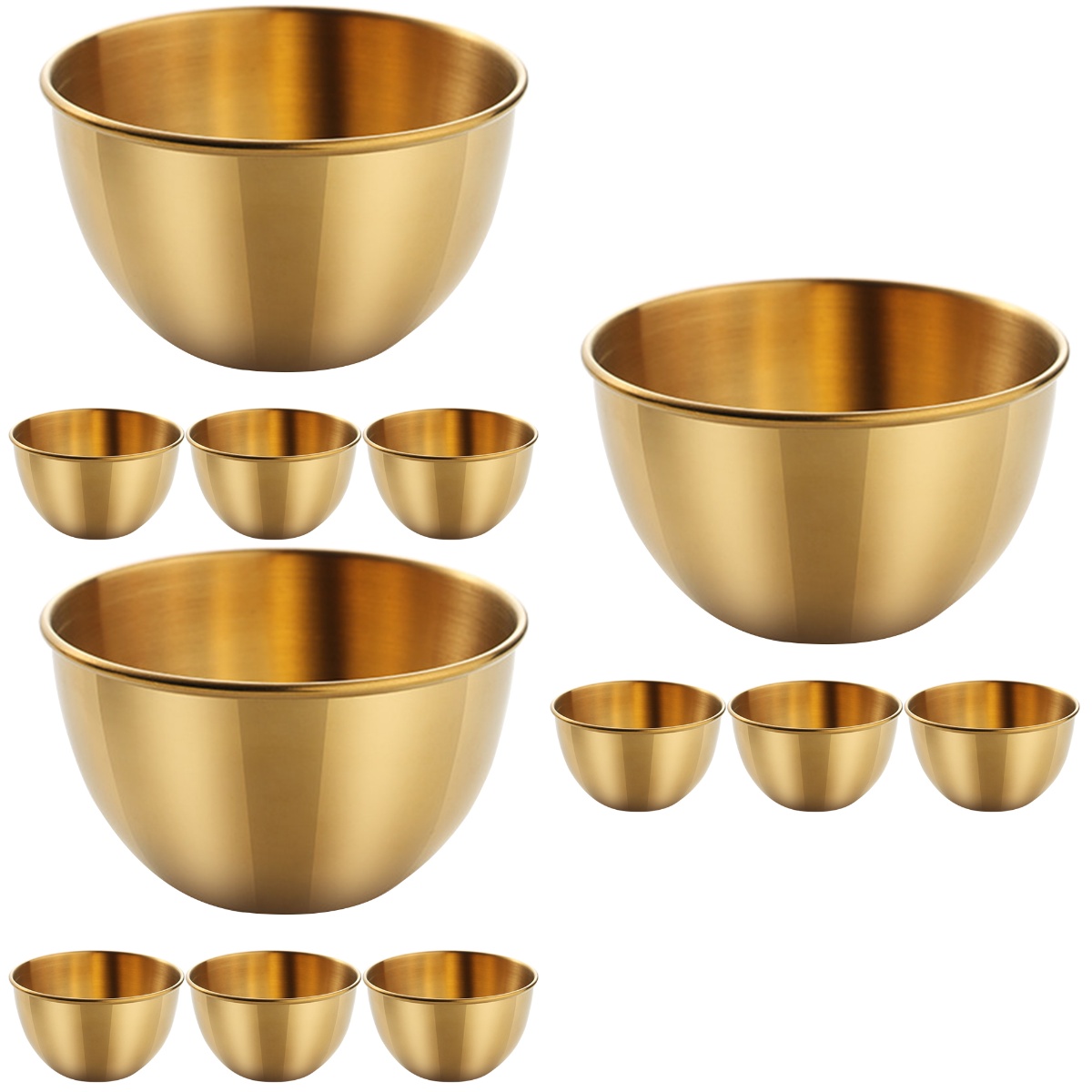 12 Pcs Small Condiment Bowls Metal Cutlery Tray Antipasto Kitchen ...
