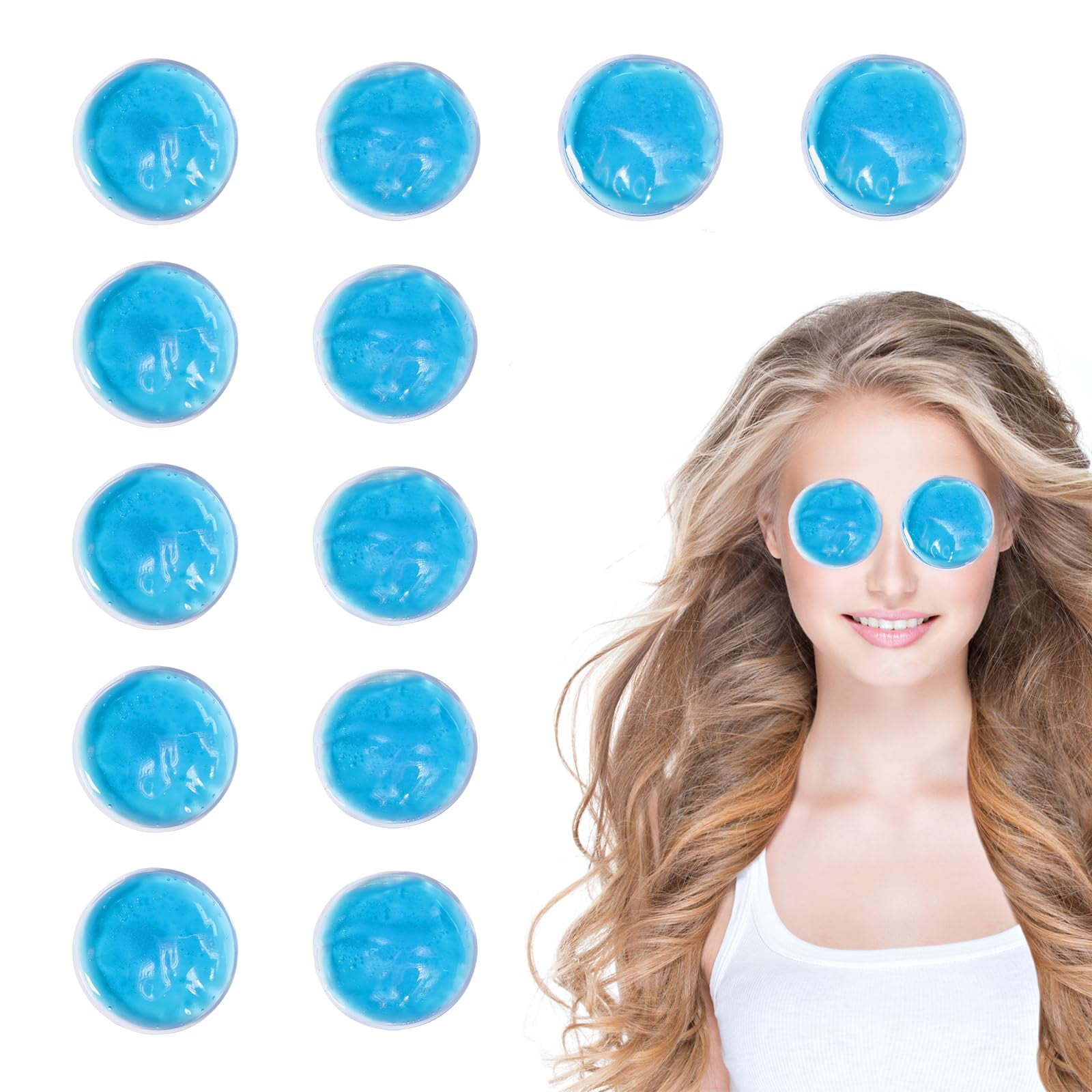 12 Pcs Small Gel Ice Packs for Eyes, Round Ice Pack Small Hot Cold ...