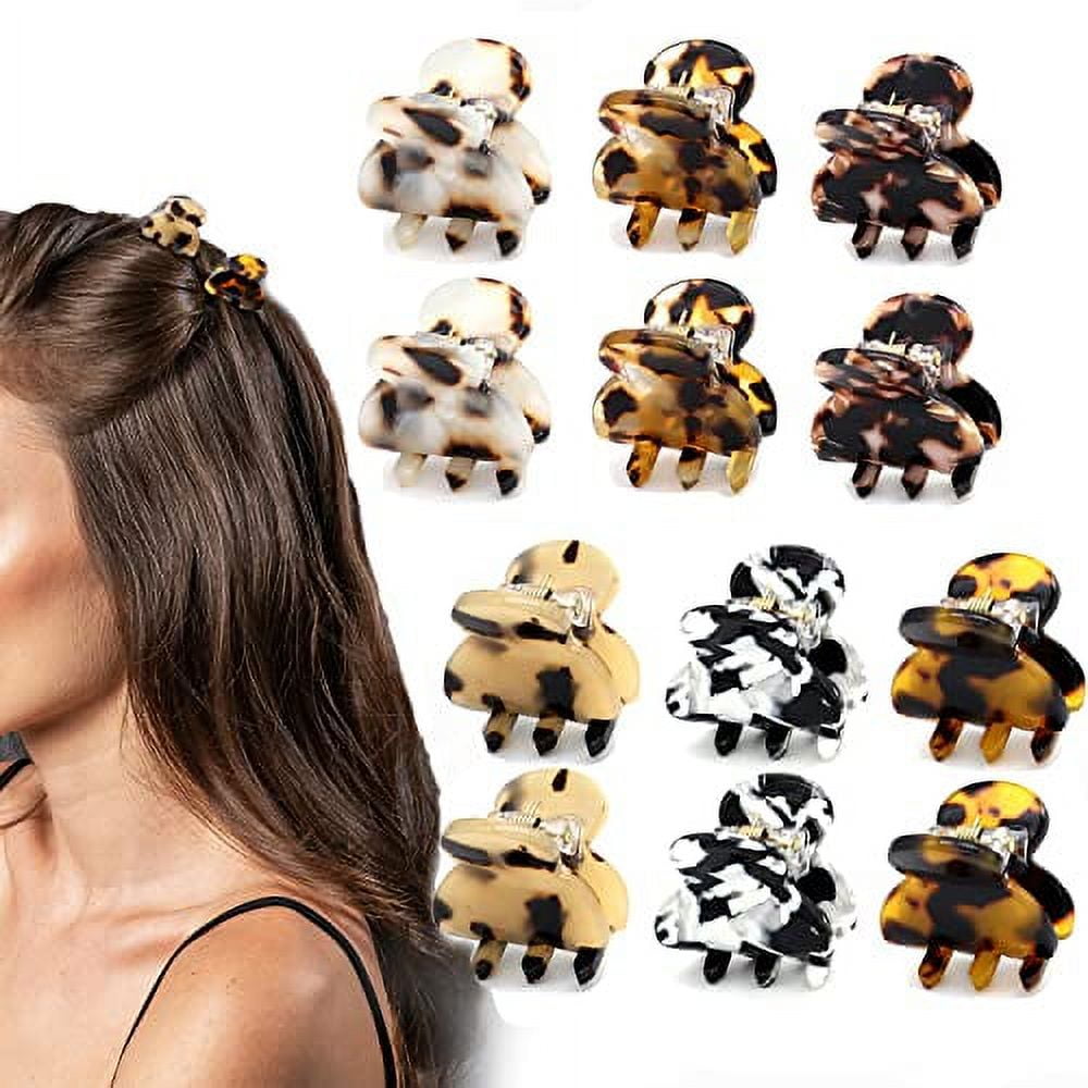 12 Pcs Small Hair Clips Mini Hair Claws Tortoise Shell Leopard Small ...