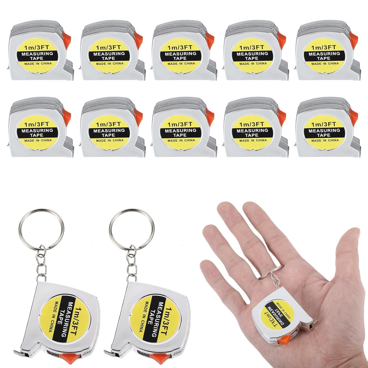 12 Pcs Small Measuring Tape Mini Tape Measure Keychain 1 M/ 3 Ft Pocket ...