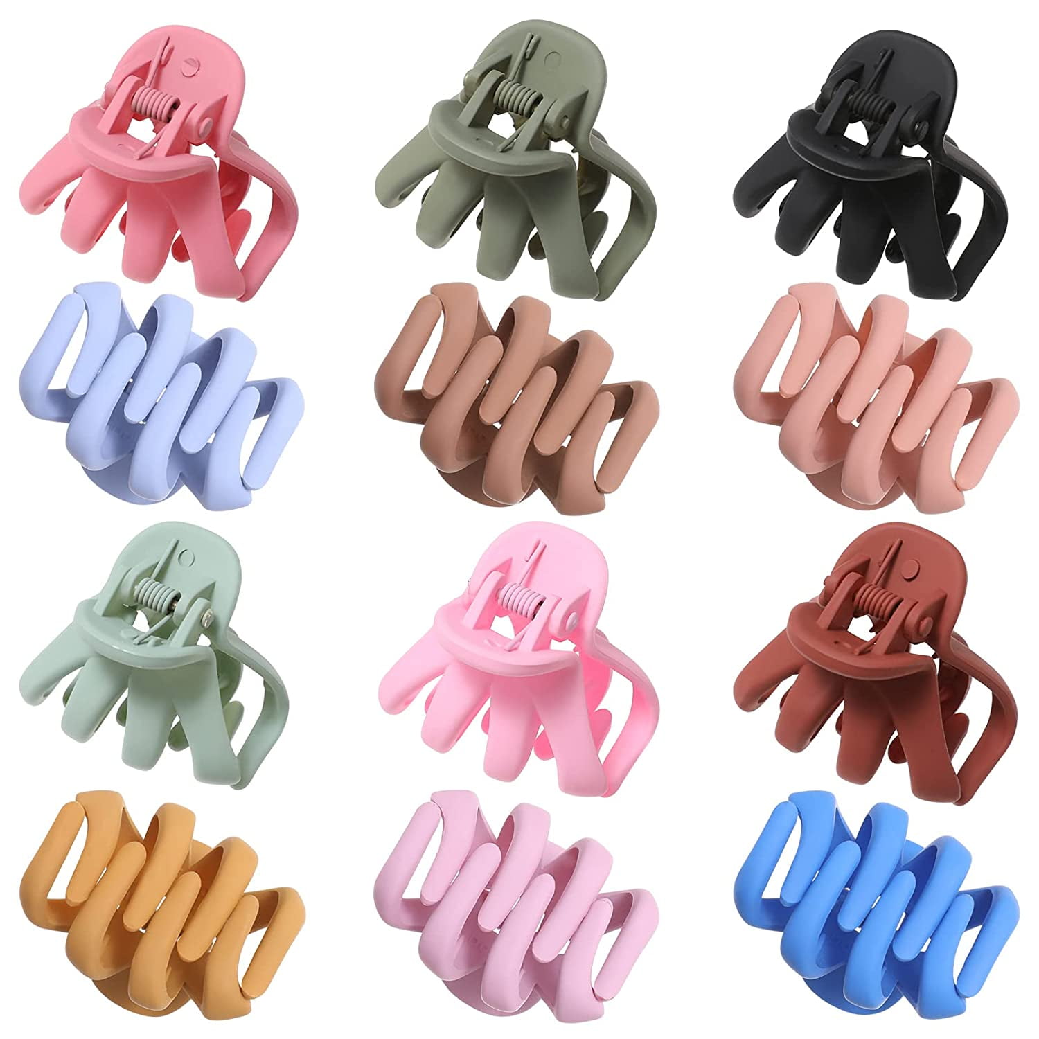 12 Pcs Small Octopus Hair Clips for Women Hair Claw Clips 1.57 Inches ...