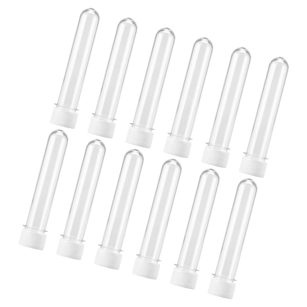 12 Pcs Small Storage Containers Plastic Test Tubes Safeguard Lid ...