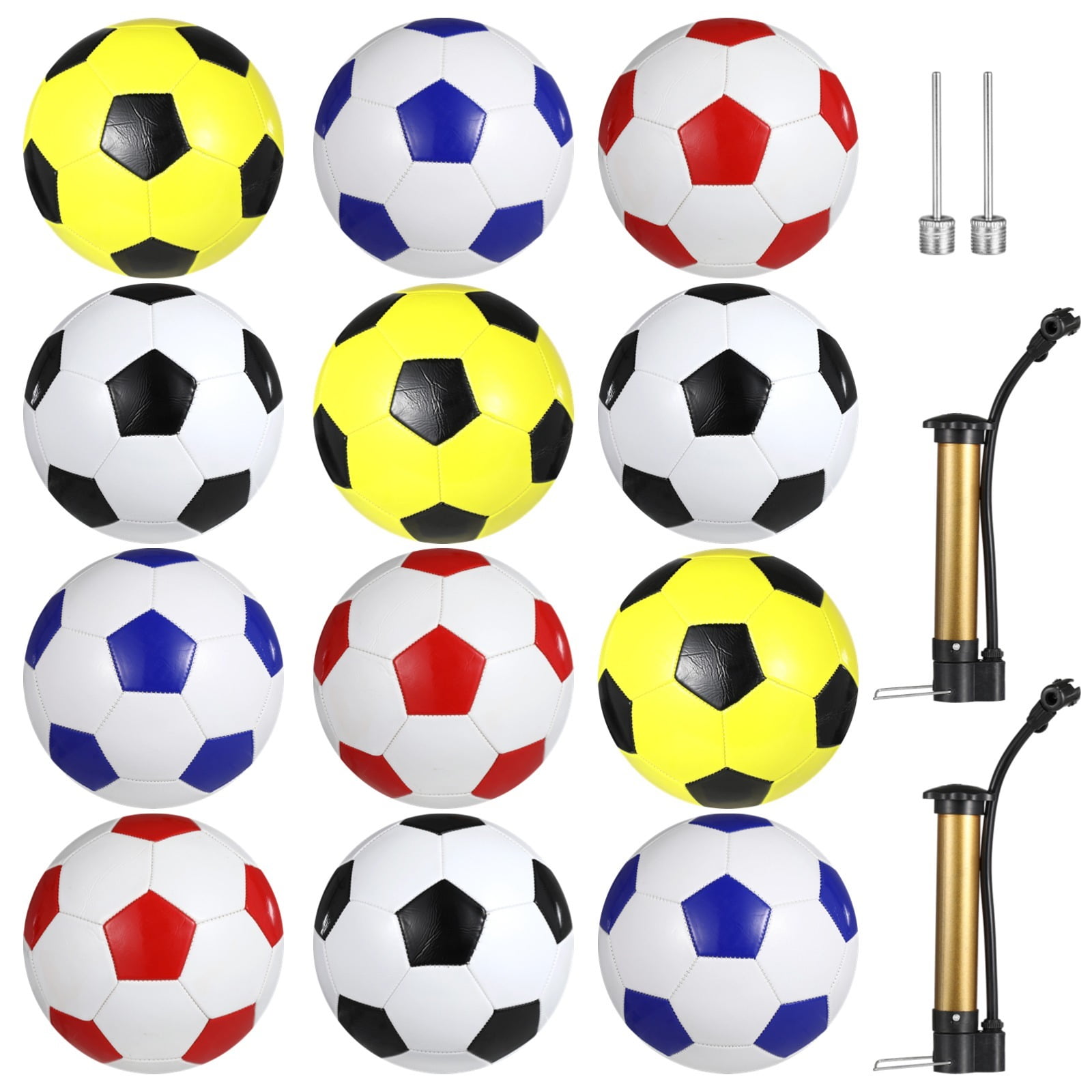 12 Pcs Soccer Balls, Official Size 5 Soccer Balls with Pumps and ...