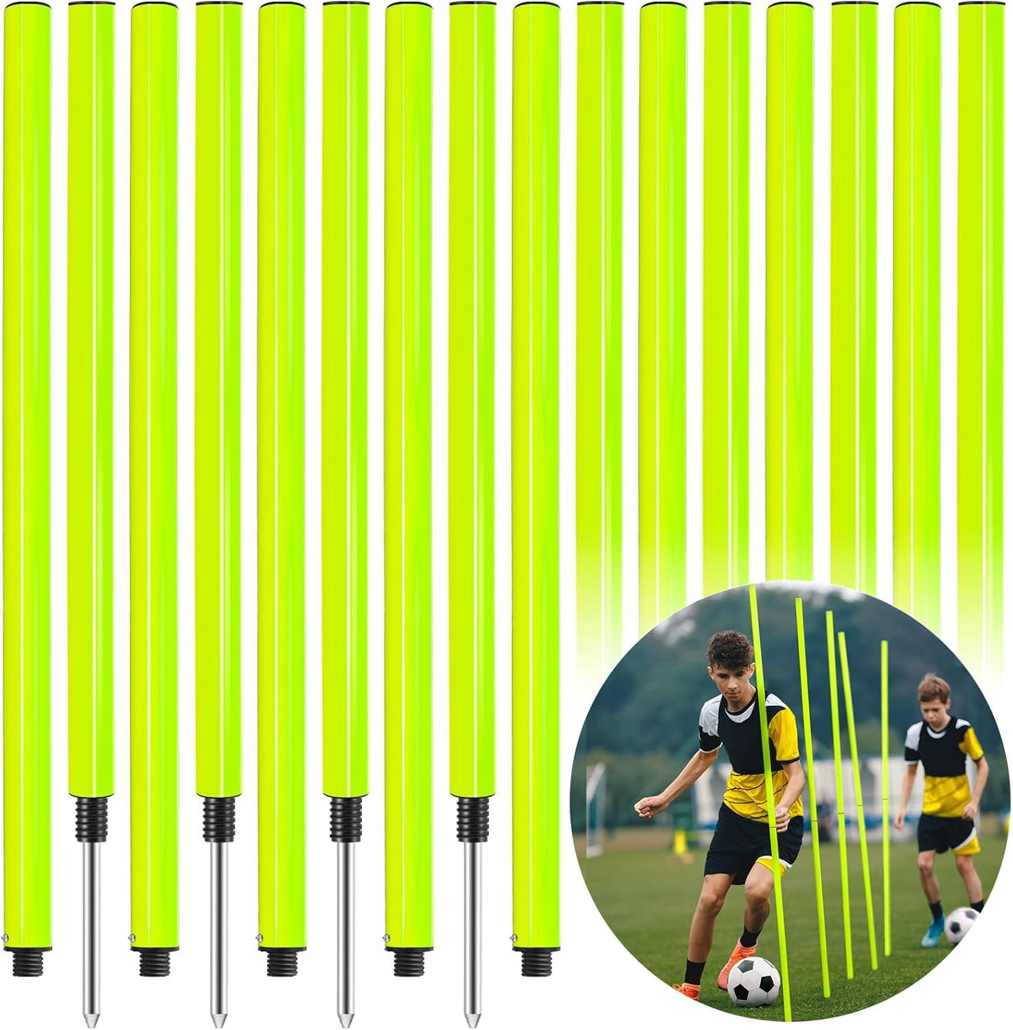 12 Pcs Soccer Training Poles Agility Poles Sports Coaching Sticks for ...
