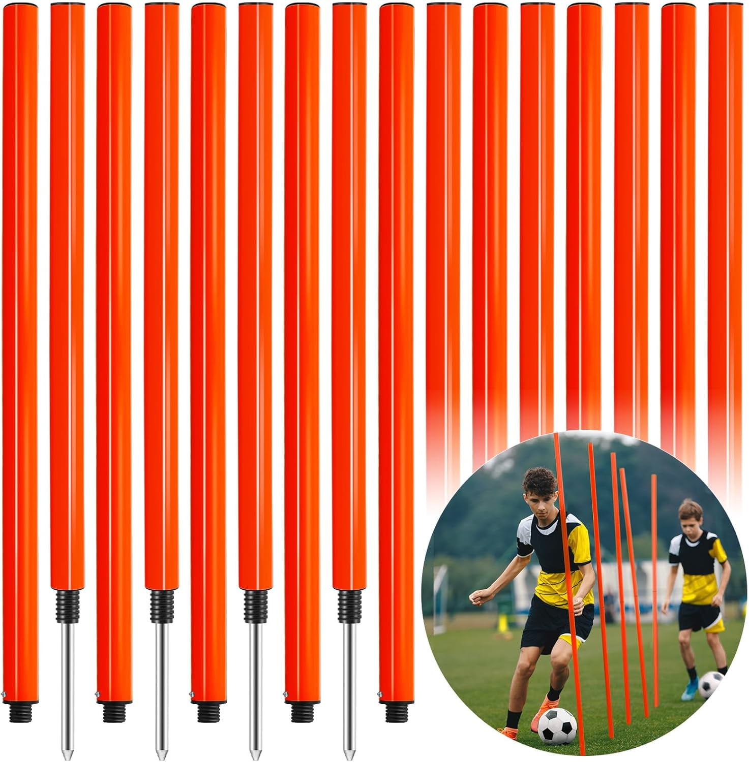 12 Pcs Soccer Training Poles Agility Poles Sports Coaching Sticks for ...