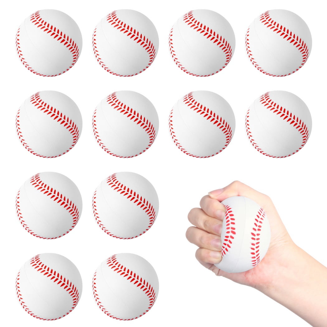 12 Pcs Soft Training Baseballs, 2.2in Mini Foam Squeeze Stress Relief ...