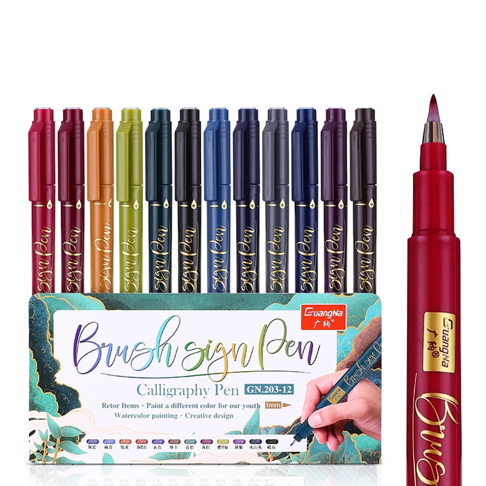 12 Pcs Soft pen point pen Calligraphy Sketch Brush Draw Hand Account ...