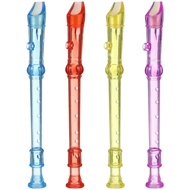 12 Pcs Soprano Recorder Instruments Transparent Flutes Musical ...