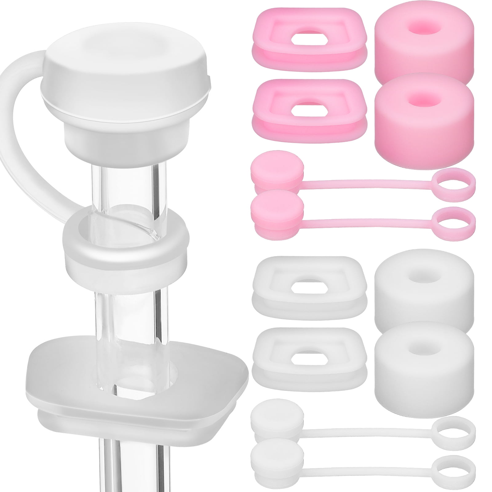 12 Pcs Spill Stoppers Cup Straw Topper Straw Covers Straw Topper ...