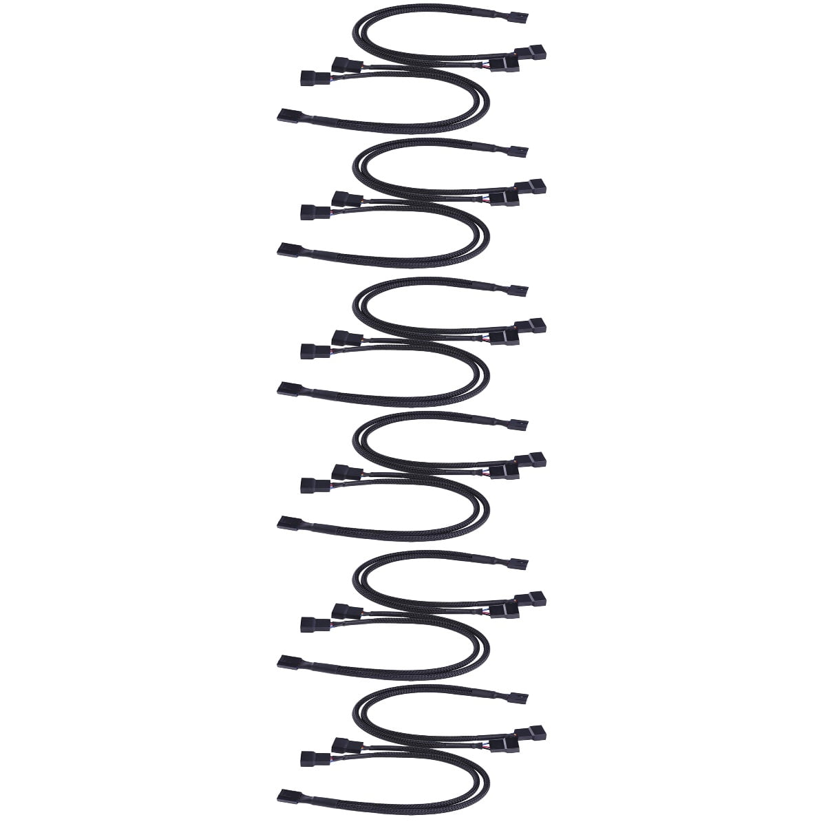 12 Pcs Splitter Sleeved Extension Cable Cruah Computer CPU Adapter ...