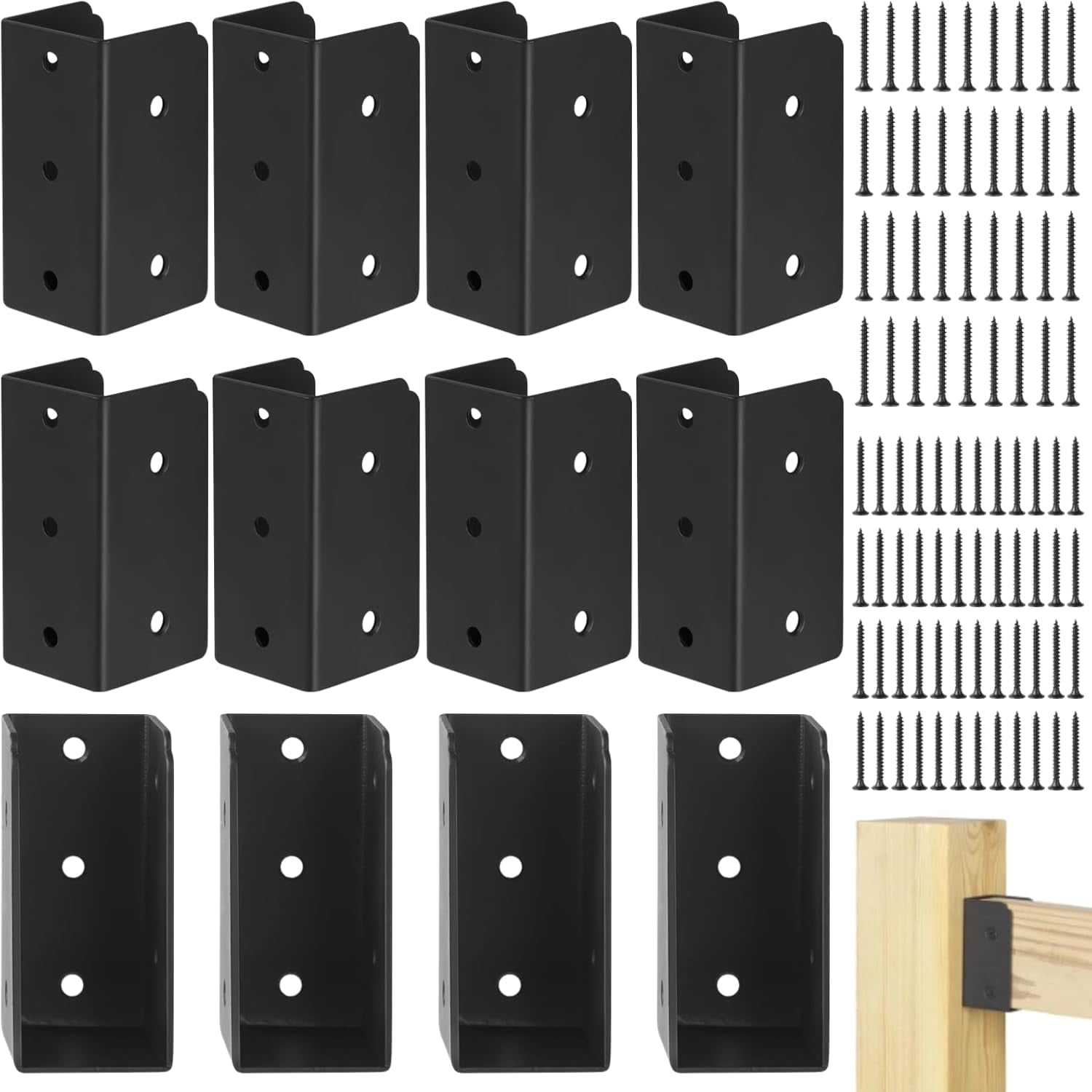 12 Pcs Stainless Steel Deck Railing Brackets Connectors 1.5"x3.5 ...