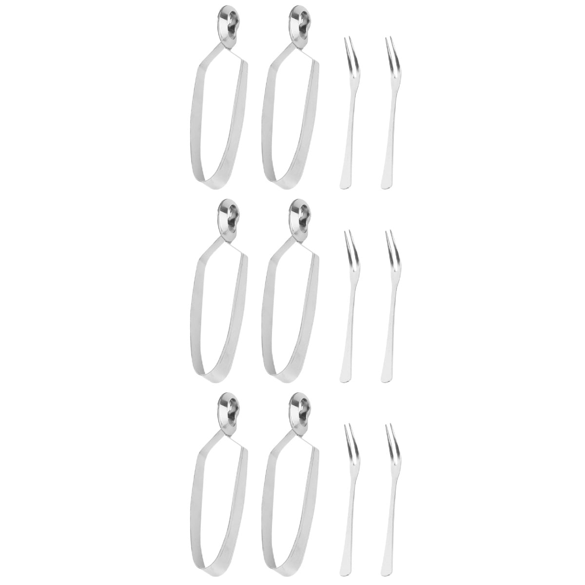 12 Pcs Stainless Steel Escargot Tong French Baked Snails Fork Kitchen ...