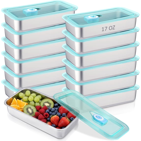 12 Pcs Stainless Steel Food Storage Containers Food Prep Containers ...