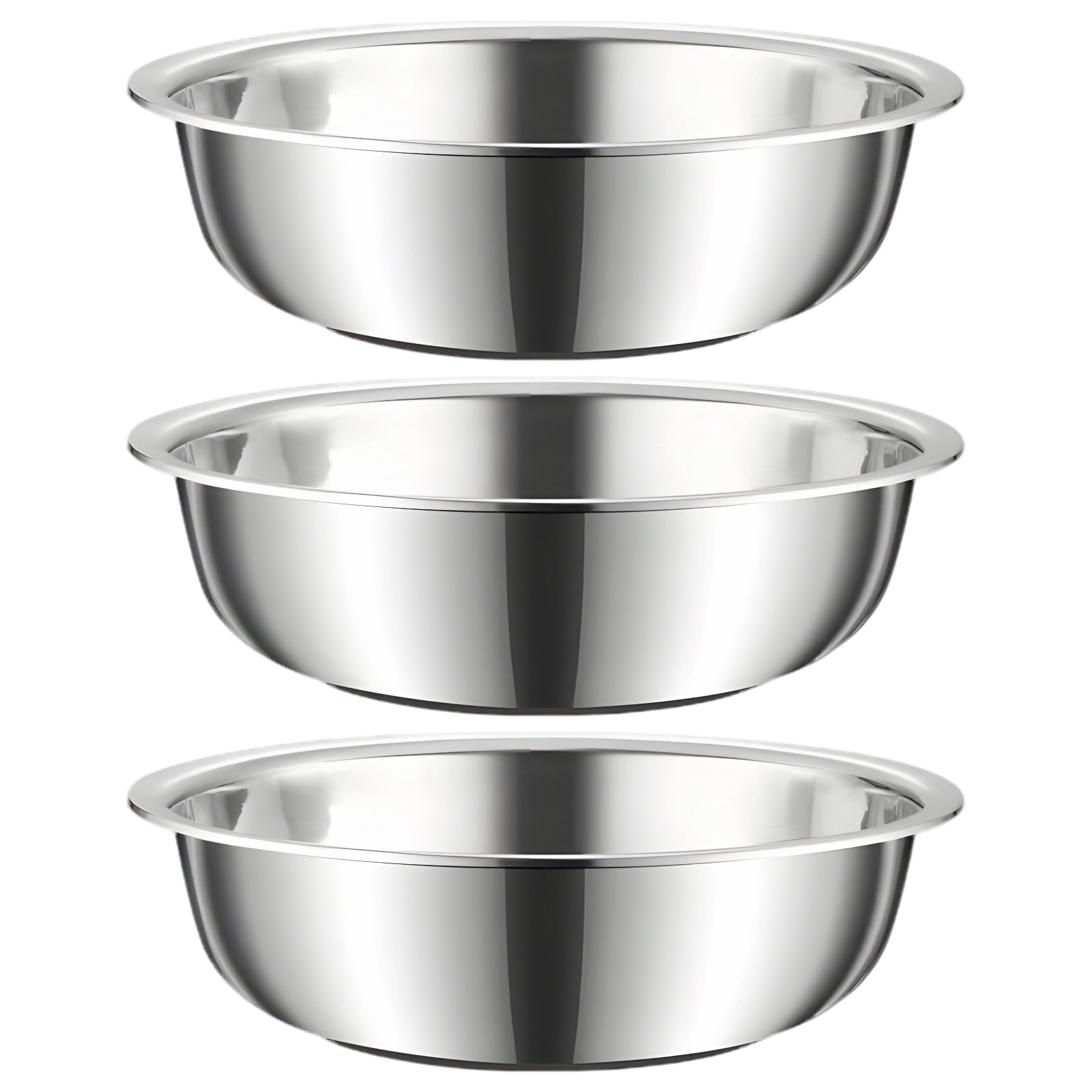 12 Pcs Stainless Steel Mixing Bowls Set, 10.6 in / 27 cm Metal Salad ...