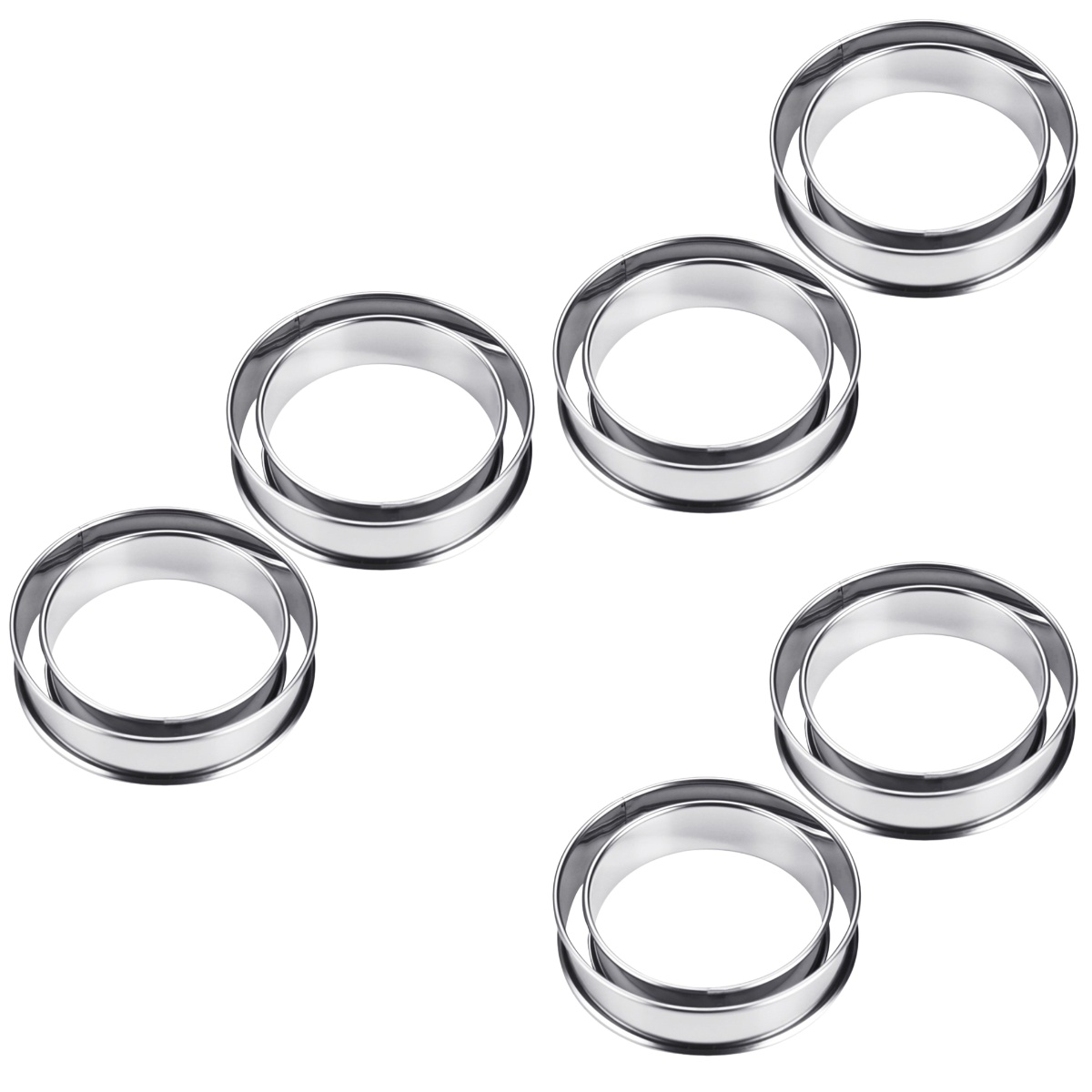 12 Pcs Stainless Steel Muffin Ring Cooking Ring Kitchen Appliances Cake ...