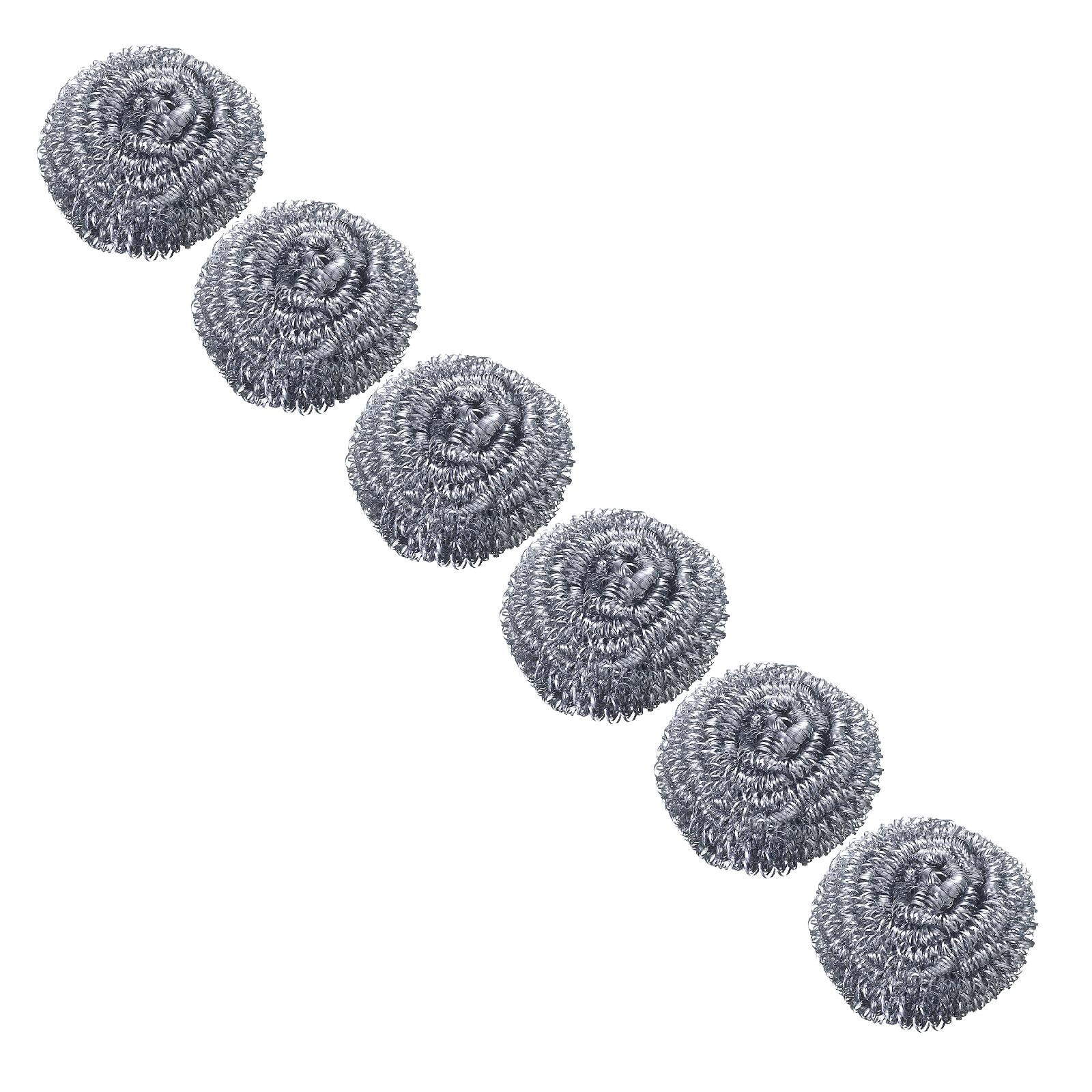 12 Pcs Stainless Steel Scrubbers, Spiral Steel Dish Scrubber, Metal ...