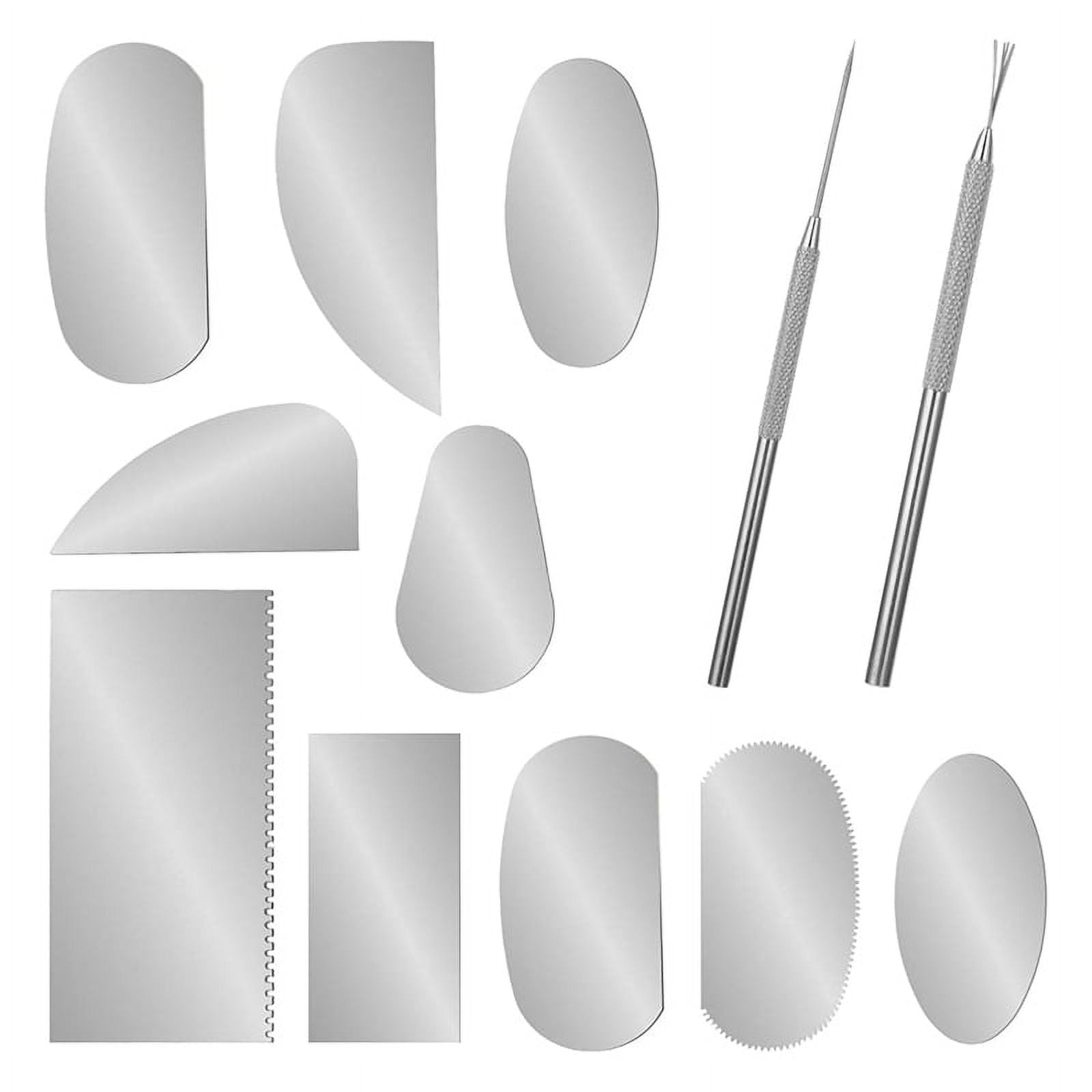 12 Pcs Steel Pottery Tools Clay Ribs Stainless Serrated with Ceramic ...