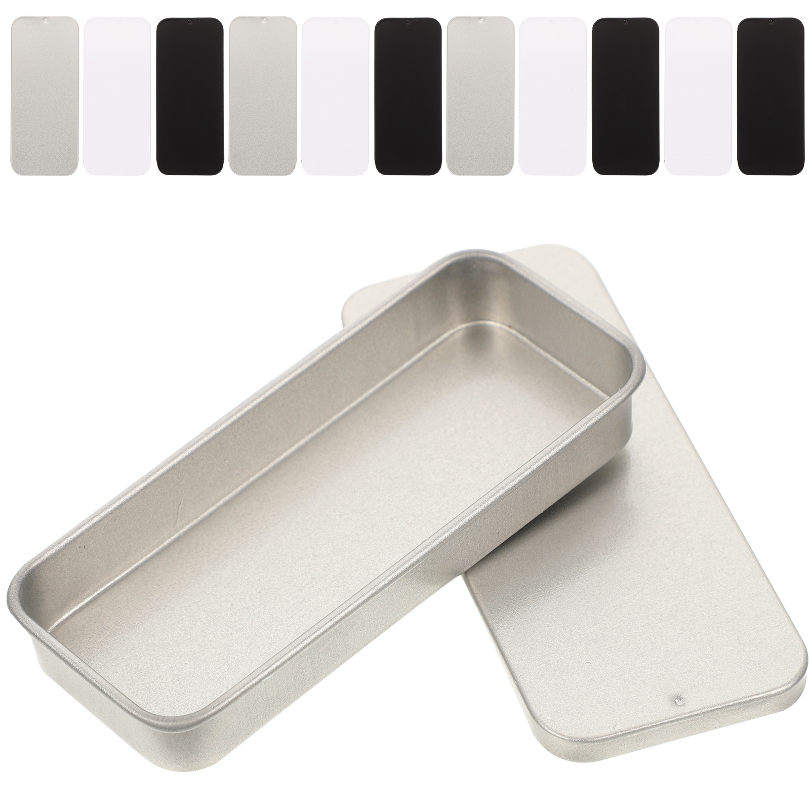 12 Pcs Storage Mini Iron Box Sliding Tin Small Boxes Candy Jars with ...