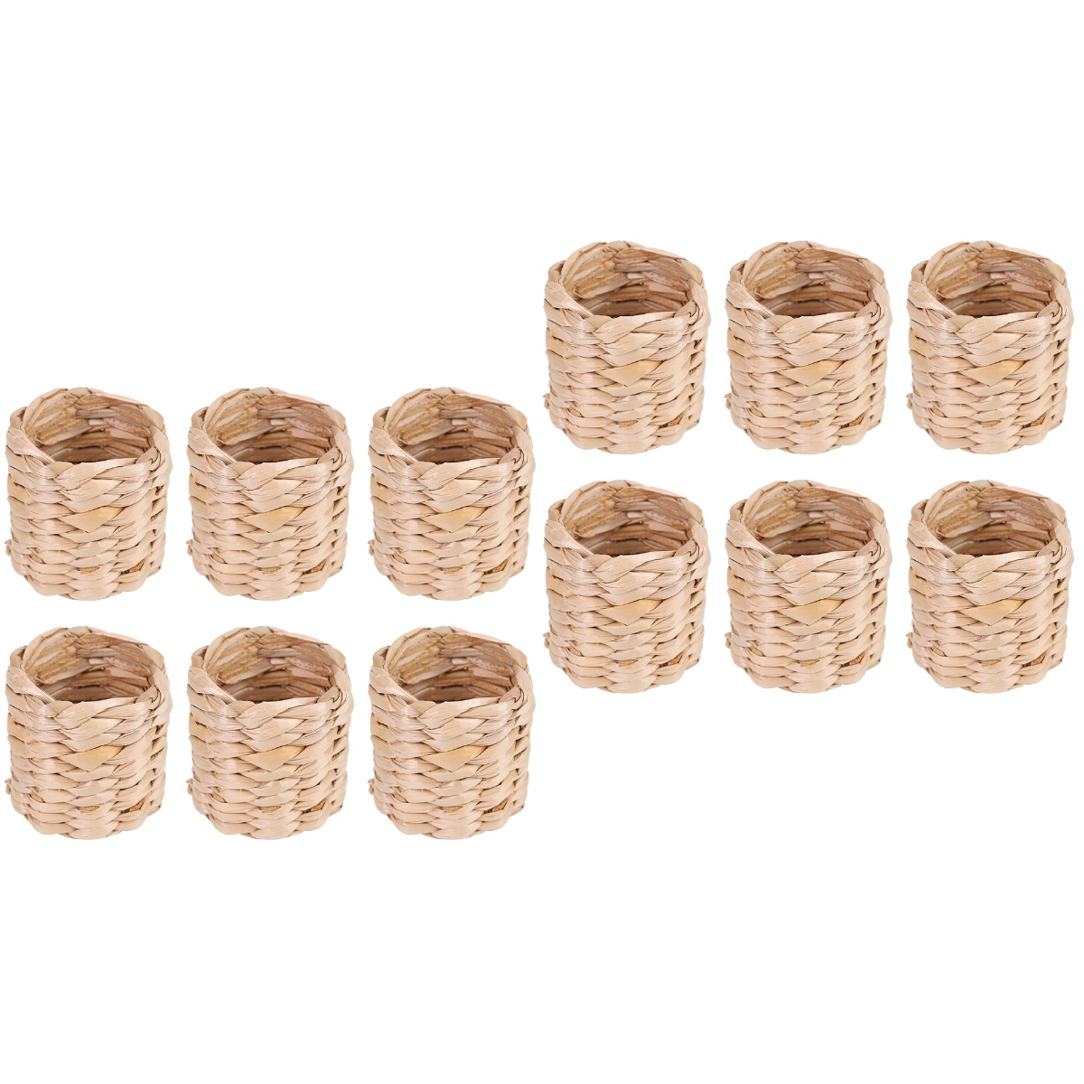 12 Pcs Straw Meal Ring Decor Table Napkin Holders Clasp Decorative ...