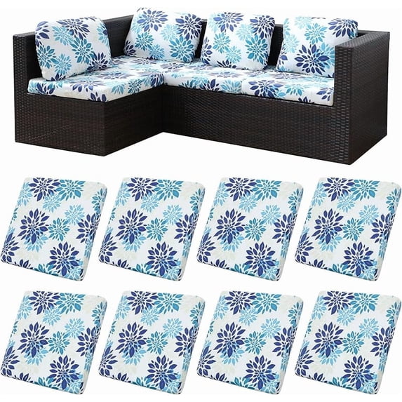 12 Pcs Stretch Patio Cushion Covers,Outdoor Couch Covers Replacement ...