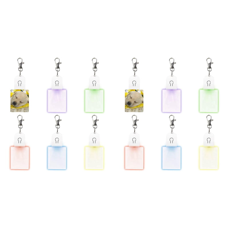 12 Pcs Sublimation Blank Keychains Heat Transfer Printing LED Acrylic ...