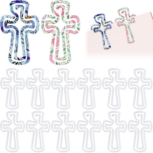 12 Pcs Sublimation Cross Acrylic Paper Clip Bible Study Supplies 2 x 3. ...