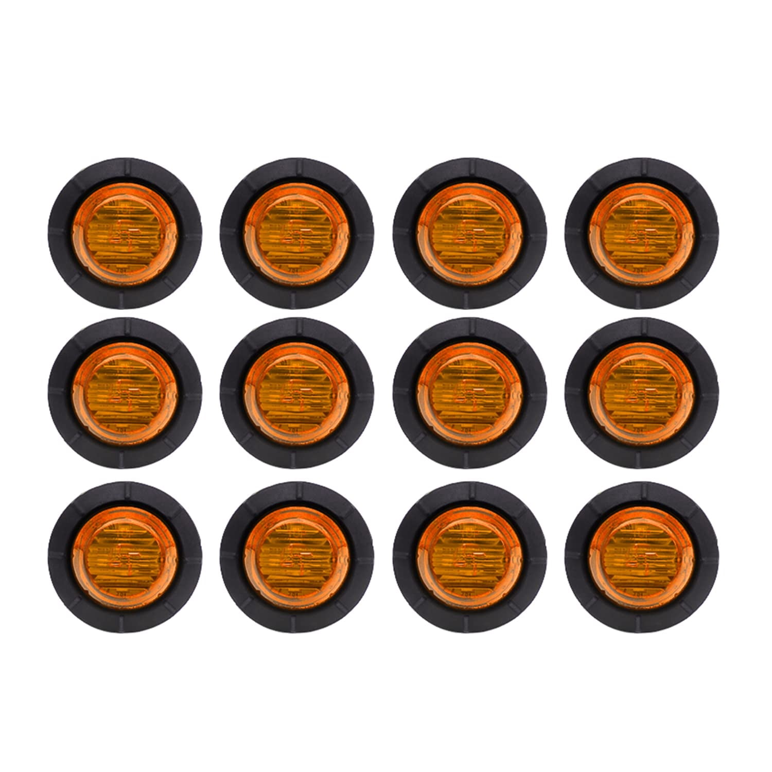 12 Pcs TMH 1-1/4 IFF17 Inch Mount Amber LENS & Amber LED Clearance ...