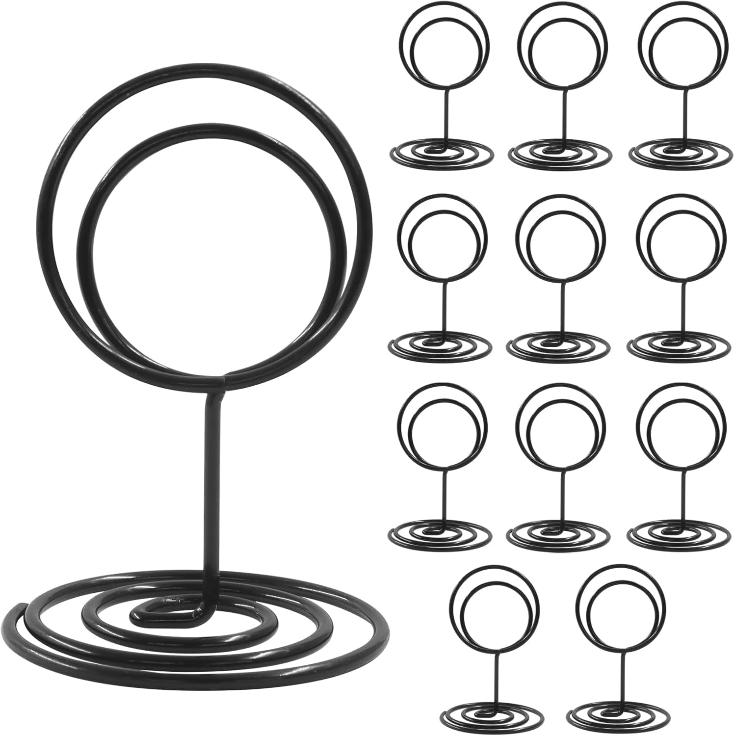 12 Pcs Table Number Holder, 2 Inch Black Place Card Holder Stand, Metal ...