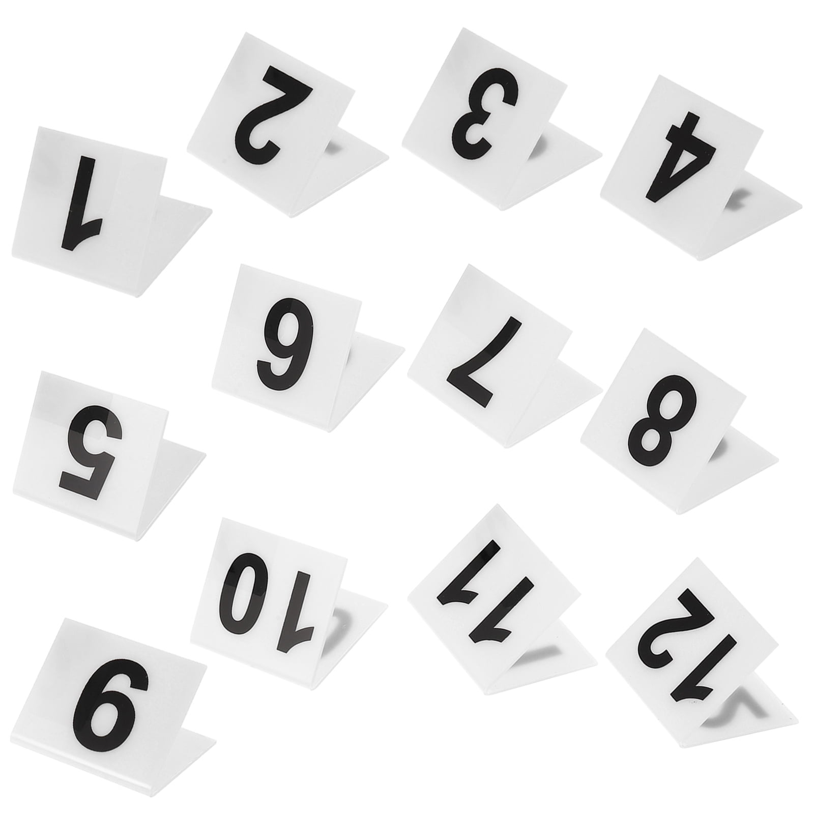 12 Pcs Table Number Signs Numbers for Restaurant Tables Base White ...