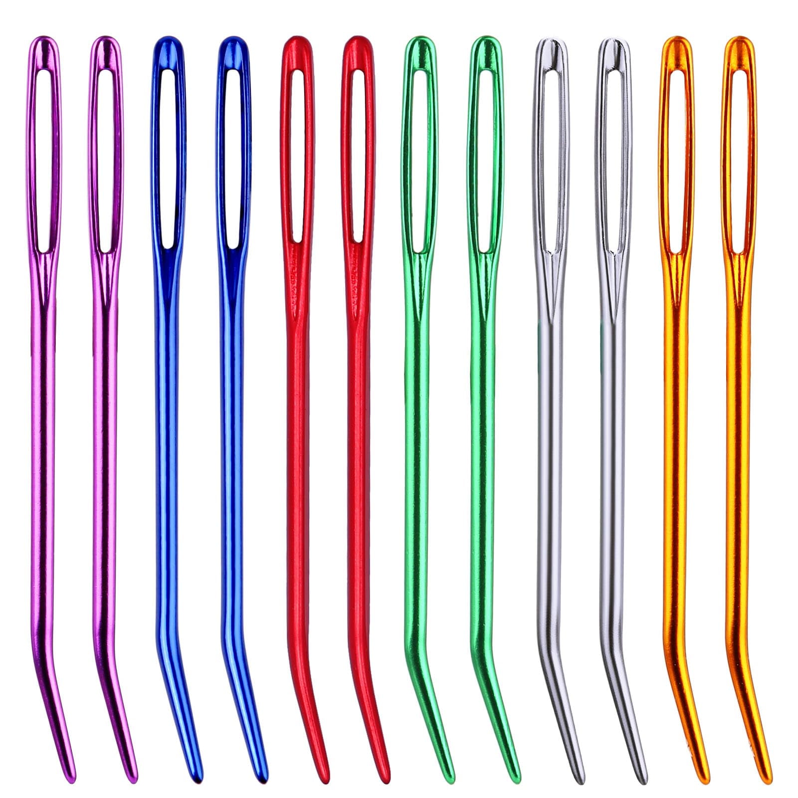 12 Pcs Tapestry Needles Bent Kit, 6 Colors Large Eyes Blunt Yarn ...